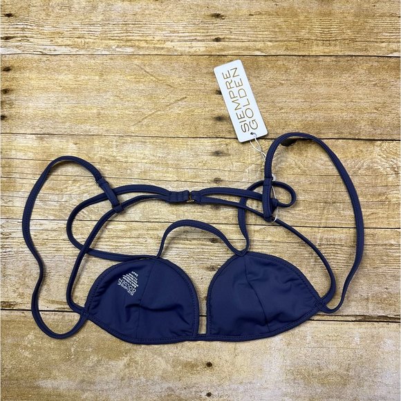 Siempre Golden | Swim | Nwt Siempre Golden Lust Bikini Top In Blue ...